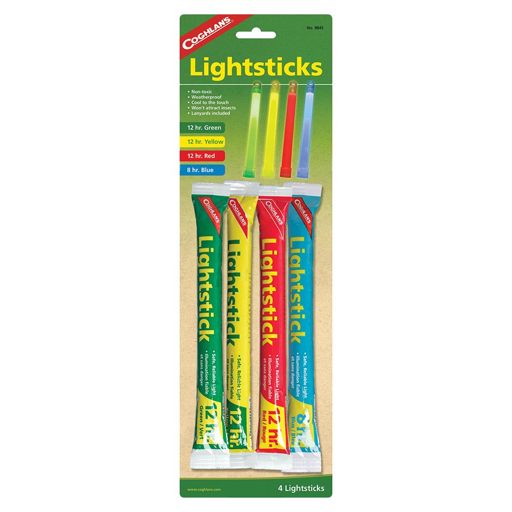 Coghlan's 12 Hour Lightsticks Assorted 4 pack | Safety Lighting for ...